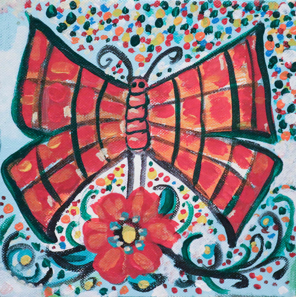 Butterfly- Acrylic on Canvas | Sharon "Okee-Chee" Skolnick – Trickster ...